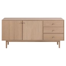 ACTONA GROUP Anrichte &raquo;Aston&laquo; Sideboard, Eiche/furnier, 2 T&uuml;ren, 2 B&ouml;den, 3 Schubladen, 160 cm wei&szlig; B/H/T: 160cm x 75cm x 40cm, 3 Stk., 2 Stk.