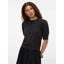 V&eacute;ro Moda Vero Moda Damen Rundhalspullover &raquo;VMDOFFY 2/4 O-NECK PULLOVER GA NOOS&laquo; Materialmix, regular fit schwarz XS
