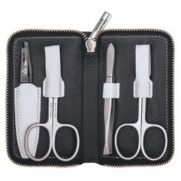 ERBE&reg; Erbe ERBE Manik&uuml;re-Etui &raquo;Colorado&laquo; Echtleder, Kontrastn&auml;hte, Druckknopfverschluss, rostfreie Instrumente schwarz B/H/T: 11mm x 6,5mm x 2mm 4 Stk.