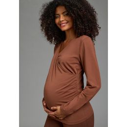 Neun Monate Damen Umstandsshirt &raquo;Stillshirt mit praktischem Ausschnitt&laquo; Umstands-Shirt f&uuml;r Schwangerschaft und Stillzeit 44/46