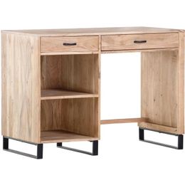 GUTMANN FACTORY Schreibtisch &raquo;Georgia&laquo; aus massivem Akazienholz, Breite 110 cm beige Einheitsgr&ouml;&szlig;e
