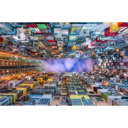 papermoon Fototapete &raquo;ABSTRAKT DESIGN-CITY SKYLINE NEW YORK TOKIO LONDON XXL&laquo; bunt Vlies B/L: 2,5m x 1,86m, Bahnen: 5 Stk.