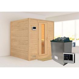 Karibu Sauna &raquo;Menja&laquo; Set, Ofen 9 KW externe Strg easy beige Saunaofen, externe Steuerung, 9 kW