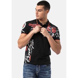 Cipo & Baxx Cipo & Baxx Herren Poloshirt mit markantem Print pink 4XL