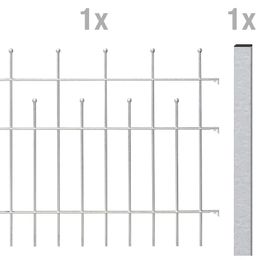 Alberts Metallzaun &raquo;Anbauset Madrid&laquo; H&ouml;he: 49,5, 73,5 und 98,5 cm, Breite: 200 cm, zum Aufschrauben silber Stahl H/L: 98,5cm x 2m, Pfosten: 1 Stk.