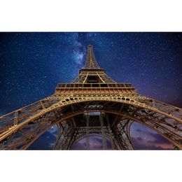 papermoon Fototapete &raquo;EIFFELTURM-ABSTRAKT DESIGN PARIS STERNE HIMMEL TAPETE&laquo; bunt Vlies B/L: 3,5m x 2,6m, Bahnen: 7 Stk.