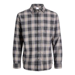 Jack & Jones Jack & Jones Herren Langarmhemd &raquo;JJJAMES FLANNEL SHIRT L/S&laquo; Baumwolle, regular fit grau L, N-Gr