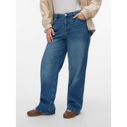 Vero Moda Curve Damen High-waist-Jeans &raquo;VMCTESSA HR WIDE J RA380 GA CUR NOOS&laquo; blau 54, L&auml;nge 32