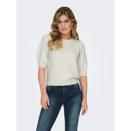 Only Damen Only Strickpullover &raquo;ONLRICA LIFE 2/4 PULLOVER KNT NOOS&laquo; Materialmix, regular fit beige XL