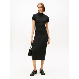 Tommy Hilfiger Damen Jerseykleid &raquo;SLIM 5X2 RIB MOCK-NK SS DRS&laquo; in gerippter Struktur XL (42), N-Gr