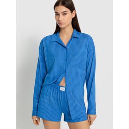 Lscn By Lascana Damen LSCN by LASCANA Shorty Set, 2 tlg. mit Streifendruck blau 36/38