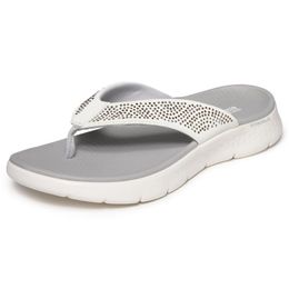 Skechers Damen Zehentrenner &raquo;GO WALK FLEX SANDAL&laquo; Sommerschuh, Badeschuh, Strandschuh mit Nietenverzierung grau 41