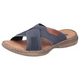 Rieker Herren Pantolette , Sommerschuh, Schlappen, Poolslides mit weicher Innensohle blau 40