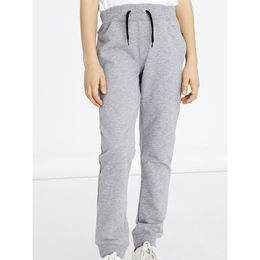 name it Jungen Jogginghose &raquo;NKMSWEAT f&uuml;r Jungen mit verstellbarem Bund und Kordelzug&laquo; unifarben, casual, regular fit, Baumwollmix, Rundhals grau 80, N