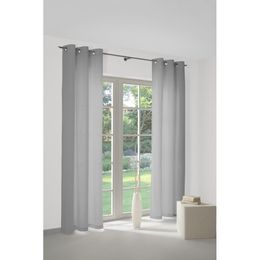 WIRTH Vorhang &raquo;SUNBONE&laquo; &Ouml;sen 1 Stk. tlg. grau Polyester 175cm, &Ouml;sen, 132cm