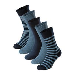 Schiesser Herren Socken &raquo;Bluebird&laquo; 5 Paar tlg. druckfreier Bund, Fersen und Zehen handgekettelt, Cotton-Mix blau 43-46