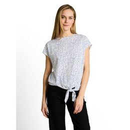 Tom Tailor Damen Tom Tailor Kurzarmshirt Sommershirt mit Allover-Muster blau M