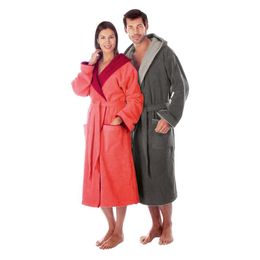 Egeria Unisex-Bademantel &raquo;Cairo, ideal f&uuml;r Sauna & Spa, Hotelbademantel, Morgenmantel&laquo; 1 Stk. mit Kapuze, Doubleface Optik grau Walkfrottee L L: 125cm