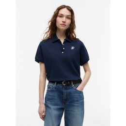 Tommy Hilfiger Damen Poloshirt &raquo;TH SCRIPT MODERN SS POLO&laquo; Baumwollmischung, Polokragen, kurze Knopfleiste S (36/38)