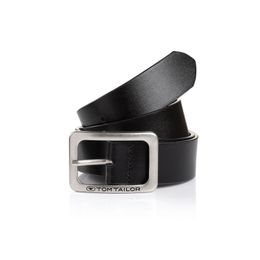 Tom Tailor Damen Tom Tailor Lederg&uuml;rtel &raquo;TTEVE&laquo; 4 cm breiter Damen Lederg&uuml;rtel, kalssiches Must-Have schwarz 75