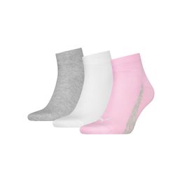 Puma Damen Puma Kurzsocken &raquo;Puma UNISEX LIFESTYLE QUARTER 3P&laquo; 3 Paar, 3 Stk. tlg. mit kurzem geripptem Schaft rosa 35-38