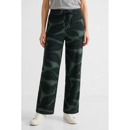 Street One Damen Street One 7/8-Hose &raquo;Style Emee&laquo; bedruckt, mit Taschen, weites Bein gr&uuml;n 36, L&auml;nge 26