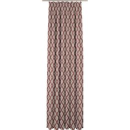 Adam Vorhang &raquo;Maroccan Shiraz Light&laquo; Kr&auml;uselband 1 Stk. tlg. aus 100% Bio-Baumwolle rot Jacquard, Baumwolle (Bio-Baumwolle) 145cm, Kr&auml;uselband, 145cm