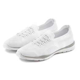 Lascana M&auml;dchen Lascana Sneaker &raquo;Slipper, Halbschuh, Slip-On-Sneaker,&laquo; aus leichtem Textil-Material VEGAN wei&szlig; 35