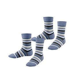 Esprit Herren Socken &raquo;Playful Stripe&laquo; 2 Paar, mit Streifen, Cotton-Mix, elastisches B&uuml;ndchen blau 27-30