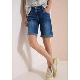 Cecil Damen Jeansshorts &raquo;Style Scarlett&laquo; Turn-Up-Detail, Casual Fit, 5-Pocket-Style blau 33, N-Gr
