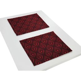 Adam Platzset &raquo;Feathers&laquo; GOTS organic,zertifiziert durch CERES 0242Made in Germany rot Obermaterial: 100% Baumwolle B/L: 40cm x 30cm, 2 Stk., Bio-Baumwolle