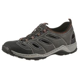 Rieker Herren Slipper Trekking Schuh, Sandale, Sommerschuh mit praktischem Gummizug schwarz 44