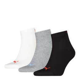 Puma Damen Puma Kurzsocken &raquo;Puma UNISEX QUARTER PLAIN 3P&laquo; 3 Paar, Atmungsaktiv, Rippenb&uuml;ndchen, weiche Baumwollmischung bunt 47-49