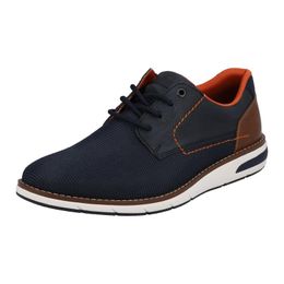 Rieker Herren Sneaker mit kontrastfarbener Ziernaht, Freizeitschuh, Halbschuh, Schn&uuml;rschuh blau 43