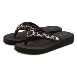 Lascana Damen Lascana Badezehentrenner &raquo;Sandale, Badeschuh, Pantolette, Badelatsche, Flip Flop, Sommerschuh,&laquo; Zehentrenner mit Ringapplikation "Italy"