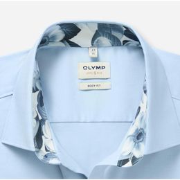OLYMP Herren OLYMP Langarmhemd &raquo;Level Five&laquo; Businesshemd, body fit, New York Kentkragen blau 39, N-Gr