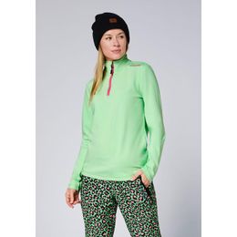 Chiemsee Damen Fleecepullover, mit hochschlie&szlig;endem Kragen, schnell trocknend, w&auml;rmend, Langarm gr&uuml;n XXL (52/54)