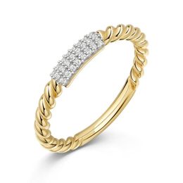 Firetti Damen Fingerring &raquo;Schmuck Geschenk Gold 333 Damenring Ring Kordel bicolor&laquo; mit Zirkonia (synth.) gold 60, Gelbgold 333, 2mm