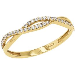 Amor Damen Fingerring &raquo;2036754/-55/-56/-57/-77&laquo; mit Zirkonia (synth.) gold 52, Gelbgold 375, 1,1mm