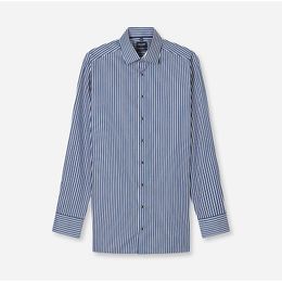OLYMP Herren OLYMP Langarmhemd &raquo;Luxor&laquo; Businesshemd, gestreift, modern fit, New Kentkragen blau 43, N-Gr