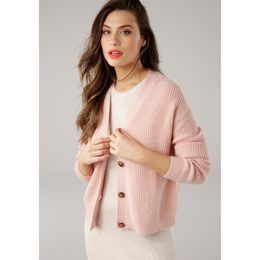 Laura Scott Damen Strickjacke aus Grobstrick, perfekt f&uuml;r den &Uuml;bergang rosa 40/42 (M)