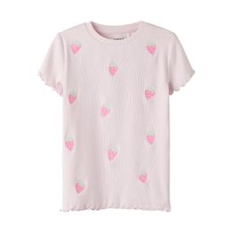 name it M&auml;dchen T-Shirt &raquo;NMFJOLEMO SS SLIM TOP BOX&laquo; Baumwollmischung, slim fit rosa 92