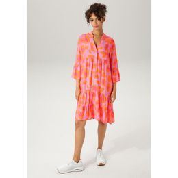 Aniston Casual Damen Aniston CASUAL Tunikakleid mit farbenfrohen, graphischen Bl&uuml;ten bedruckt bunt 46, N-Gr