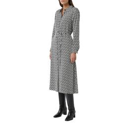 comma, Comma Damen Hemdblusenkleid Eingrifftaschen Sommerkleid mit Eingrifftaschen und All-over-Print schwarz 38, N-Gr