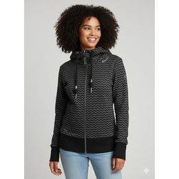 Ragwear Damen Kapuzensweatjacke &raquo;YODA ZIP ZIG ZAG O&laquo; mit Logostickerei schwarz XL