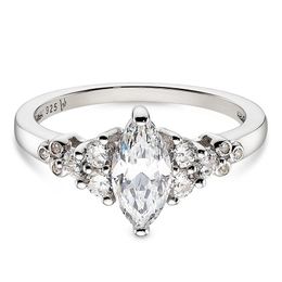 Bruno Banani Damen Silberring &raquo;Schmuck Geschenk Verlobungsring rhodiniert&laquo; mit Zirkonia (synth.) silber 54, Silber 925 (Sterlingsilber), 1,7mm