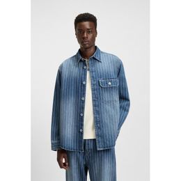 Hugo Herren Hugo Jeanshemd &raquo;Ebolt&laquo; aus gestreiftem Denim blau L (41/42), N-Gr