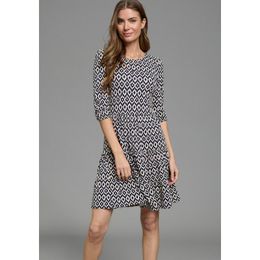Laura Scott Damen Jerseykleid femininer Stil, taillierte Passform, mit Volant am Kleidersaum 34, N-Gr