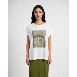 Smith & Soul Smith & Soul Damen T-Shirt mit Spitzenbesatz, oversize wei&szlig; XS