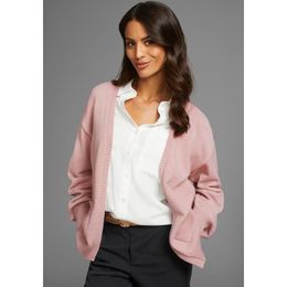 Laura Scott Damen Strickjacke softer &Uuml;bergangsstrick in l&auml;ssiger, offener Form rosa 44/46